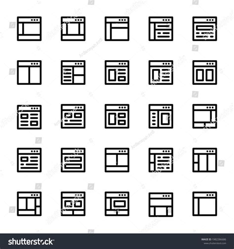 Web Design Icon Outline Style Stock Vector Royalty Free Shutterstock