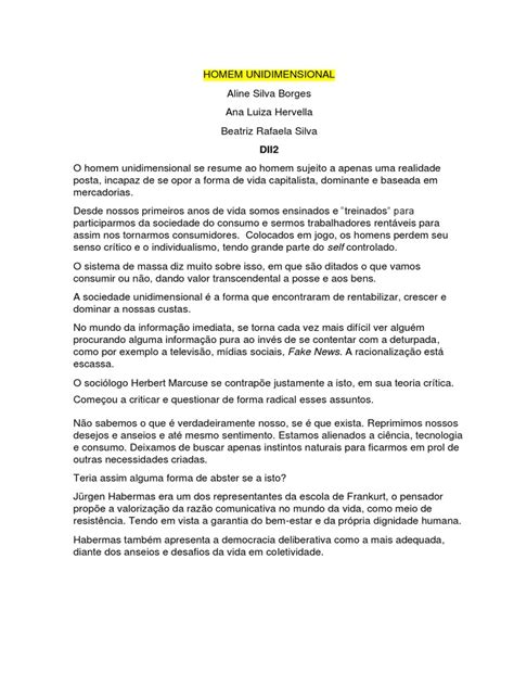 homem unidimensional pdf pdf