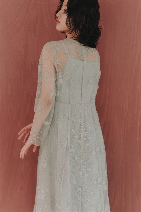 kaene公式オンラインストア スパンコールエンブロイダリードレス 101011 結婚式パーティーワンピース