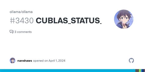 CUBLAS STATUS ALLOC FAILED Issue Ollama Ollama GitHub