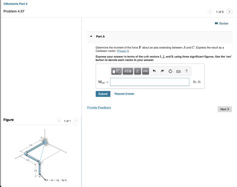 Solved Determine The Moment Of The Force F About An Axis
