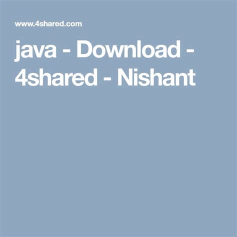 Java Download 4shared Nishant