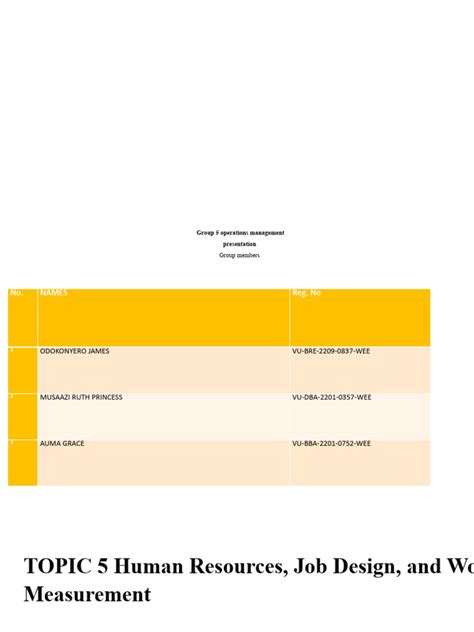 Operations Management Presentation 3 Pdf Employment Labour Economics