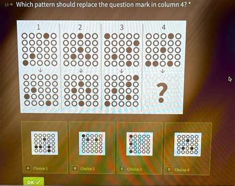 18 Which Pattern Should Replace The Question Mark In Column 4