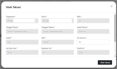 Fitur Taksasi E Plantation Arvis Untuk Kelola Taksasi Kebun Sawit Arvis