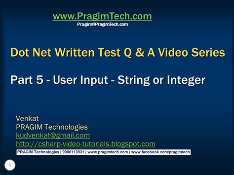Sql Server Net And C Video Tutorial Part Program To Check If The User Input Is A String