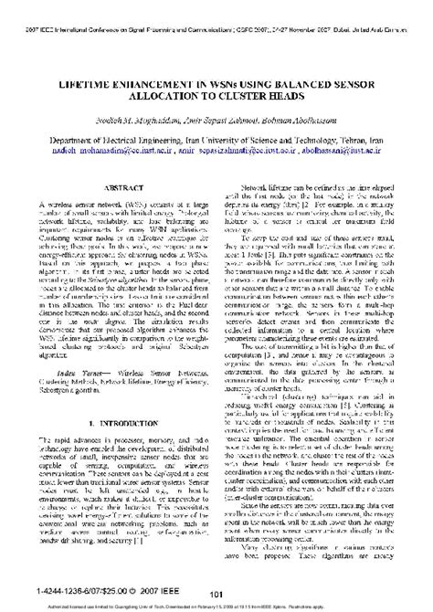 Pdf Lifetime Enhancement In Wsns Using Balanced Sensor Allocation To