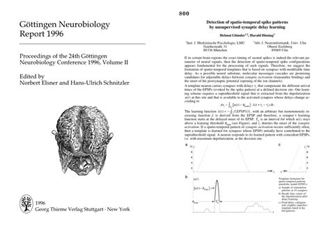 Pdf Detection Of Spatio Temporal Spike Patterns