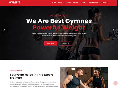 Gymfit Gym And Fitness Landing Page Template By Md Belal ~ Epicpxls