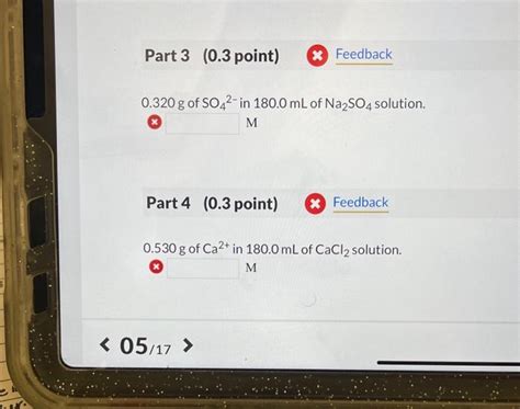 Solved Calculate The Molarity Of Each Of The Following Ions Chegg Com