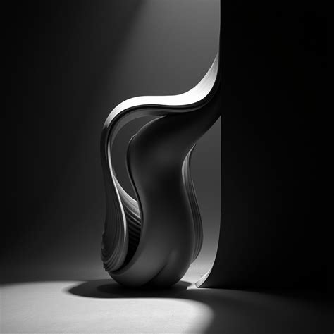 Free Emerging Fluid Form Photo Monochrome Sculptural Organic