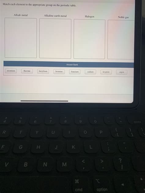 solved match each element to the appropriate group on the