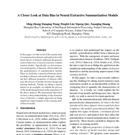 A Closer Look At Data Bias In Neural Extractive Summarization Models ACL Anthology