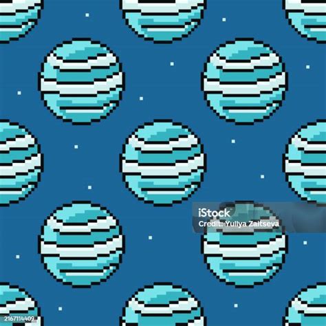 완벽 한 패턴 픽셀 아트 행성 벽지 벡터 일러스트 레이 션 공간 개념 0명에 대한 스톡 벡터 아트 및 기타 이미지 0명 디자인 모자이크 처리 Istock