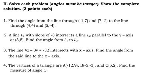 solved ii solve each problem angles must be integer show