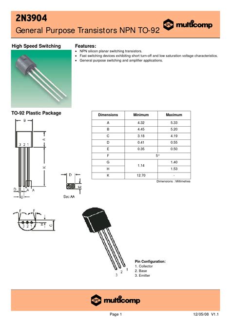 2n3904 Transistor Datasheet Pdf