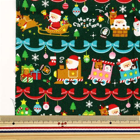 천・원단 『패치워크 컷 천 약 33cm X 50cm 크리스마스 프린트리본국경 녹색 C Ap45102 2a Yuzawaya