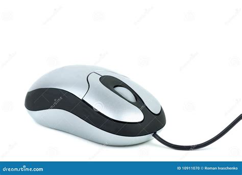 Small Silver Computer Mouse Stock Photo Image Of Wire Equipment 10911070