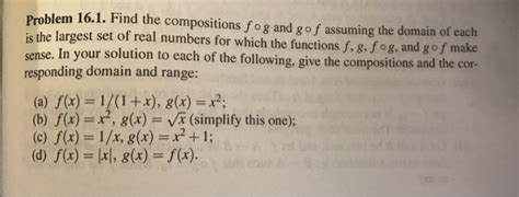 solved find the compositions f compositefunction g and g