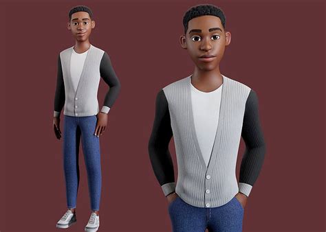 Stylized Boy Rigged 3d Model