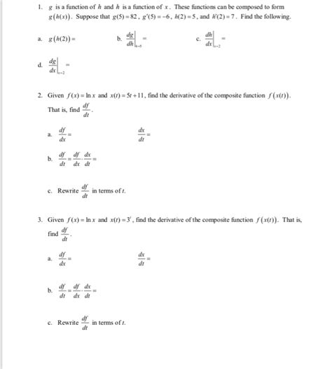 Solved 1 G Is A Function Of H And H Is A Function Of X Chegg Com
