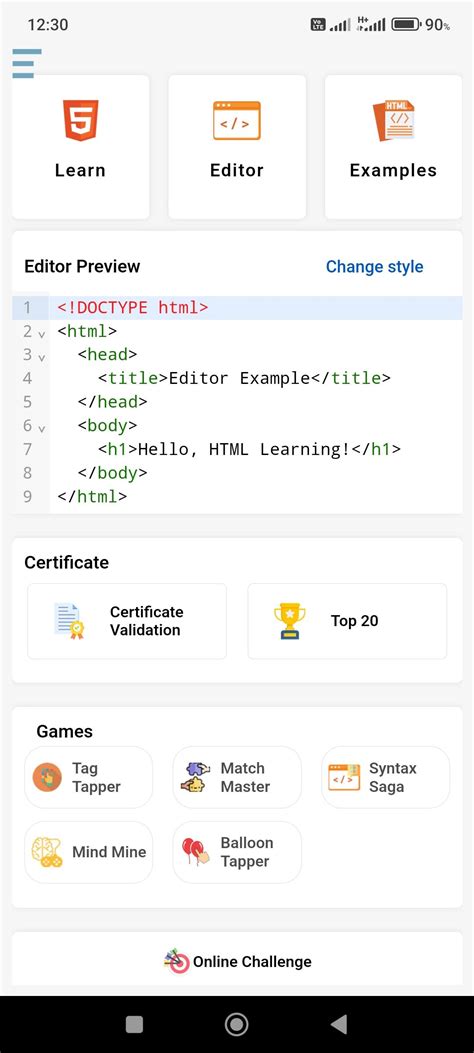 Learn Html Apk للاندرويد تنزيل
