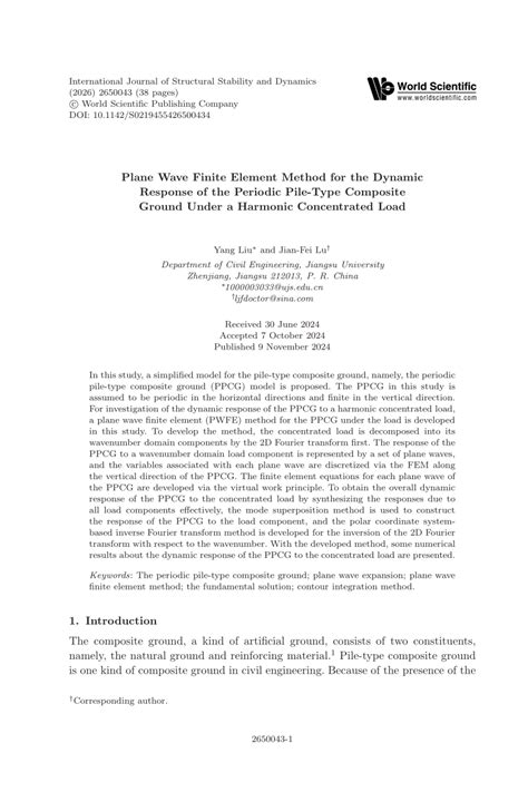 Plane Wave Finite Element Method For The Dynamic Response Of The Periodic Pile Type Composite