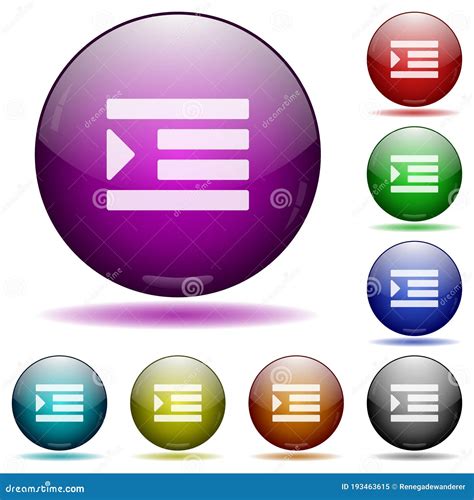 Increase Text Indentation Icon In Glass Sphere Buttons Stock Vector Illustration Of Glossy