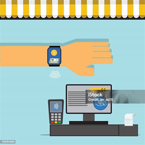 모바일결제 컨셉입니다 On Smartwatch Nfc 기술 벡터 구매에 대한 스톡 벡터 아트 및 기타 이미지 구매 근거리 무선 통신 금융 Istock