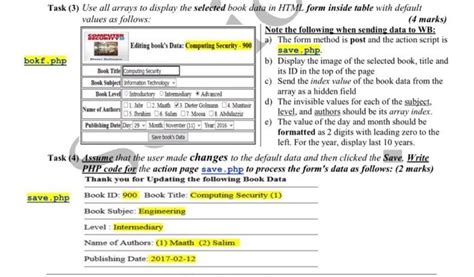 solved task 3 use all arrays to display the selected book