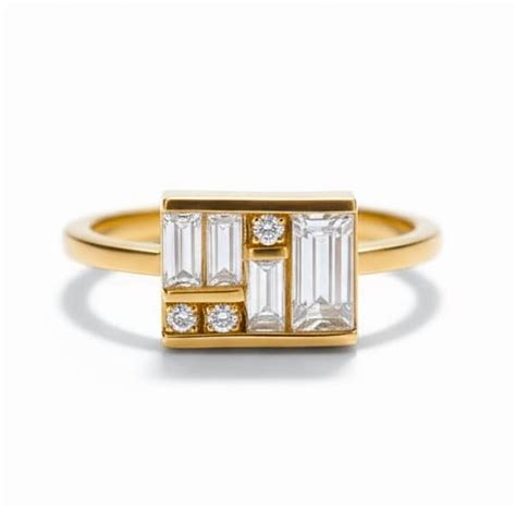 Unique Multi Baguette Diamond Art Deco Box Ring Antique Statement Ring