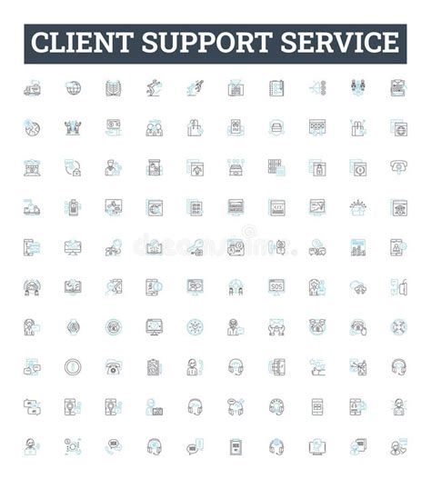 Client Support Service Vector Line Icons Set Helpdesk Service Support Client Assistance