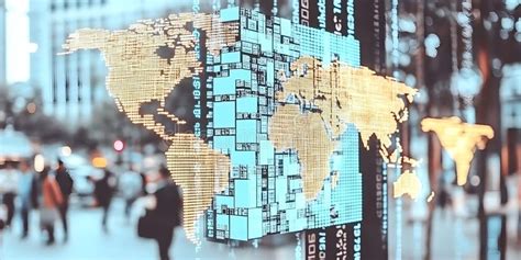 Futuristic Digital World Map With Data Visualization Overlay Representing Global Connectivity