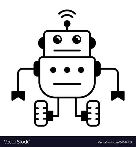 Artificial Intelligence Linear Icon Royalty Free Vector