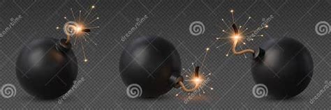 Realistic Bomb with Burning Fuse, Isolated Vector Stock Vector ...
