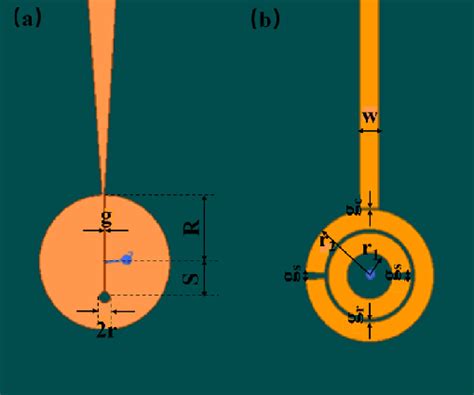 schematic diagram of two types of irregular microwave antennas a bla