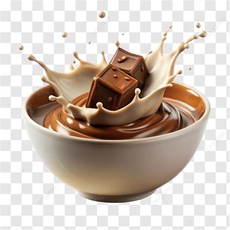 스플래시 우유가 튀는 초콜릿 한 그릇 초콜릿 3d 우유가 튀는 글래시 튀김 Png 일러스트 및 이미지 에 대한 무료