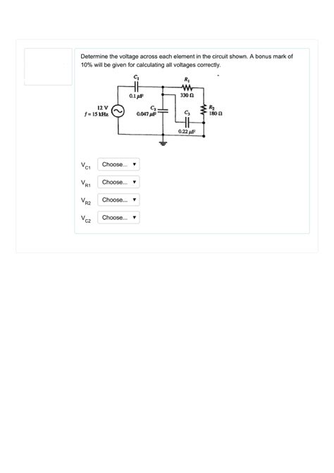 solved determine the voltage across each element in the