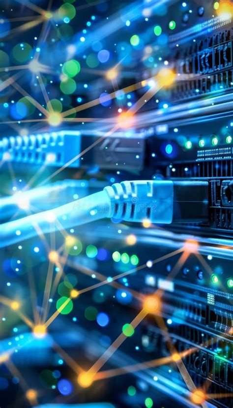 Network Panel And Switch With Cables In The Data Center Room For Optimal Network Connectivity