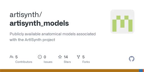 GitHub Artisynth Artisynth Models Publicly Available Anatomical Models Associated With The