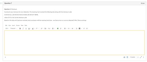 Solved D Question 7 10 Pts Question 3 Checksum A Protocol