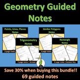 Measuring Angles And Arcs In Circles Geometry Guided Notes Circles Unit