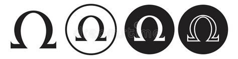 Omega Symbol Vector Set Collection For Web Stock Vector Illustration
