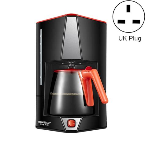 Homezest 자동 커피 메이커 피아노 미러 필터가있는 갓 그라운드 드립 커피 머신 영국 플러그