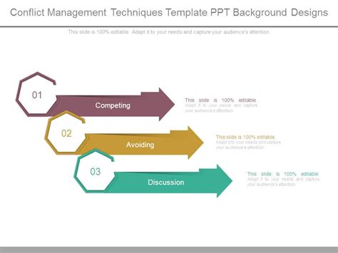 Conflict Management Techniques Template Ppt Background Designs