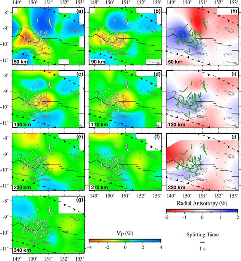 Map Views Of Resulting Isotropic Vp Ag And Radial Anisotropy Hj