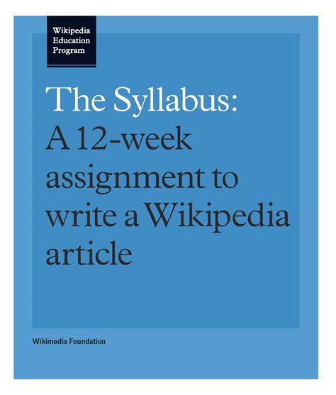 Samplesyllabusforwikipediaassignmentpdf Wiki Education