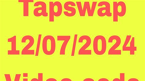 Tapswap Today Code ~~~todaycode Tapswap Today Code 12 07 24 Tapswap Code 12 07 24 Youtube