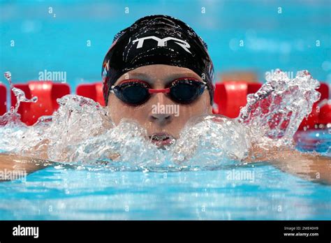 Katie Ledecky Of United States Leaves The Pool After Her Swim In A