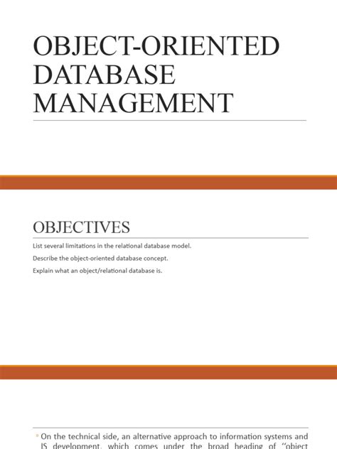 Object Oriented Database Management Pdf Object Oriented Programming